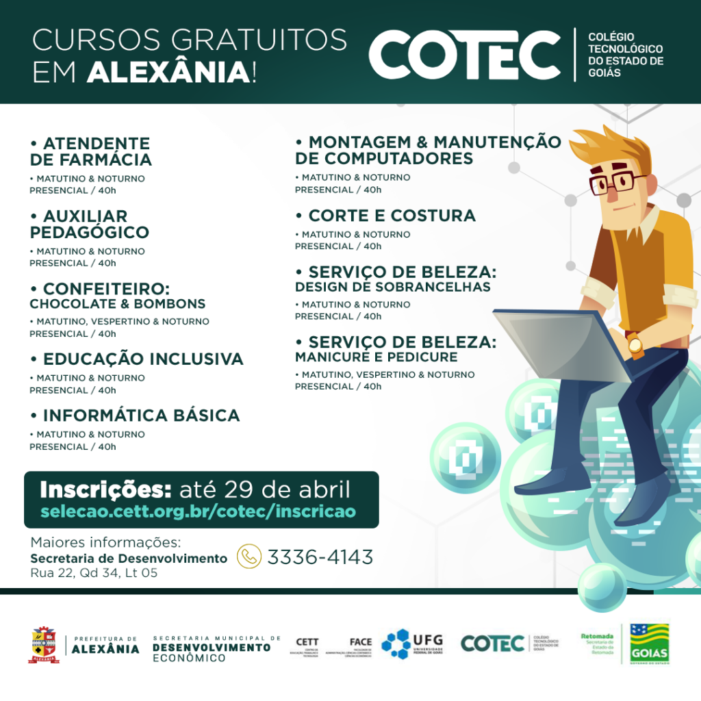 Novos cursos do COTEC em Alexânia - Prefeitura Municipal de Alexânia